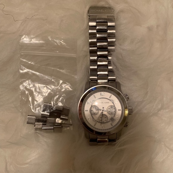 Michael Kors | Accessories | Michael Kors Silver Oversized Runway ...